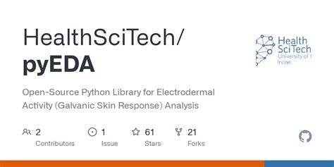 GitHub HealthSciTech PyEDA Open Source Python Library For Electrodermal Activity Galvanic