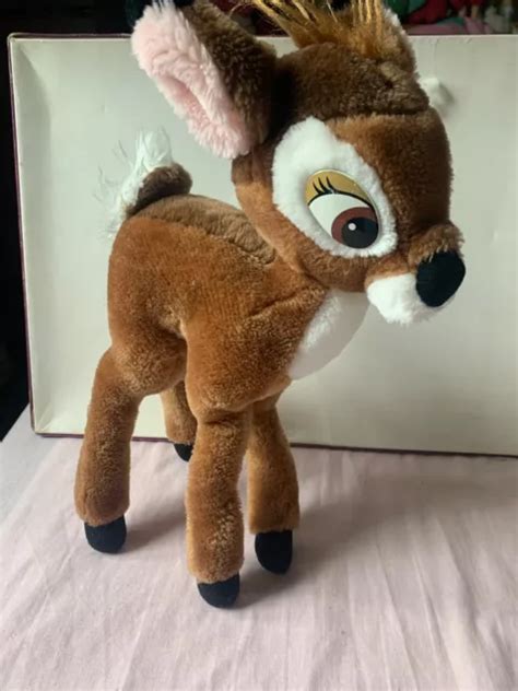Vintage 80s Disneyland 13” Bambi Plush Soft Toy With Poseable Legs