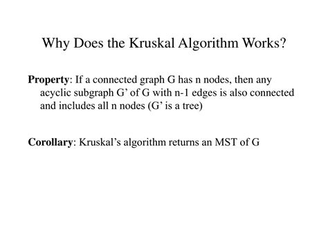 PPT Kruskals Algorithm For Computing MSTs PowerPoint Presentation ID