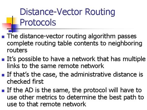 Distancevector Routing Protocols N N The Distancevector Routing