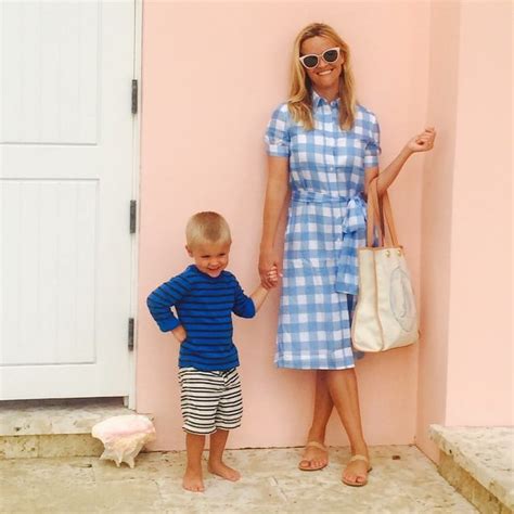 Reese Witherspoon S Blue Checked Dress POPSUGAR Fashion