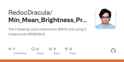 Github Redocdraculaminmeanbrightnesspreservingbihistogram