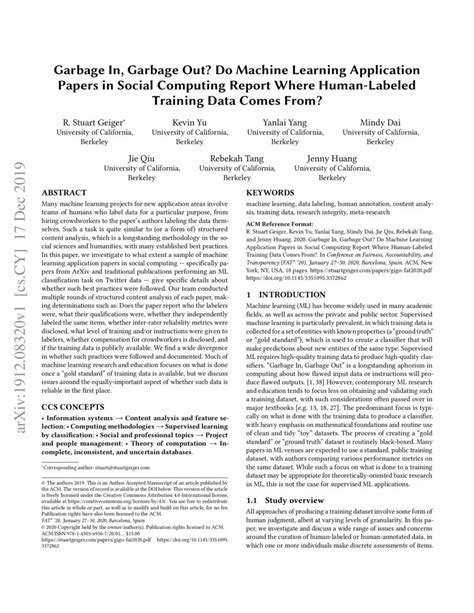 Garbage In Garbage Out Do Machine Learning Application Papers In
