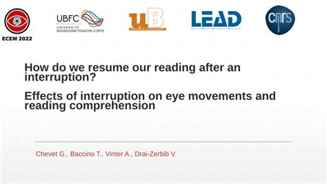 Pdf How Do We Resume Our Reading After An Interruption Effects Of