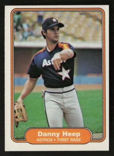 Danny Heep 1982 Fleer 217 Houston Astros Baseball Card Ebay