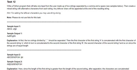 Solved Task 12 Write A Python Program That Will Take One