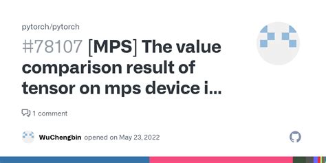 Mps The Value Comparison Result Of Tensor On Mps Device Is Incorrect · Issue 78107 · Pytorch