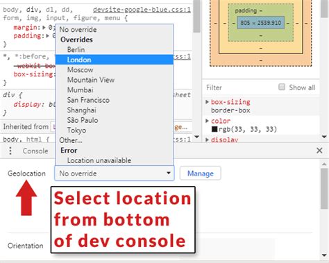 New Chrome Devtools Can Override Geographic Location