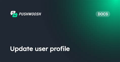 update user profile pushwoosh documentation