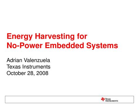 Ppt Energy Harvesting For No Power Embedded Systems Powerpoint Presentation Id1361187