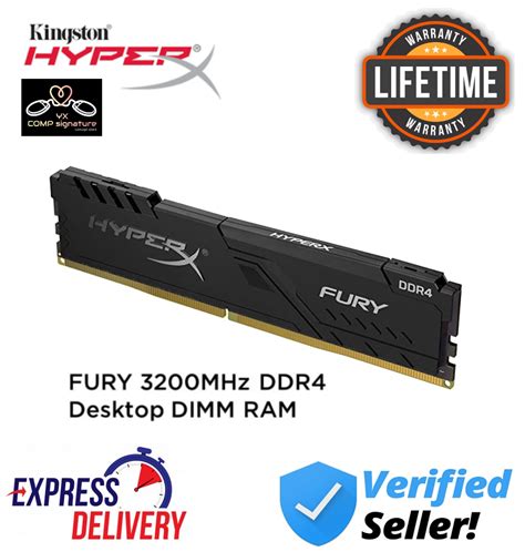 Kingston Hyperx Fury 8gb 3200mhz Ddr4 Cl18 Dimm Black Hx432c16fb3 8 Shopee Malaysia