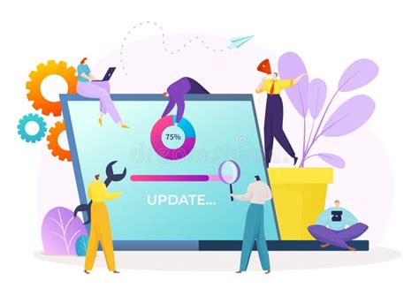 System Update Process Digital Software Progress At Digital Device Vector Illustration Upgrade