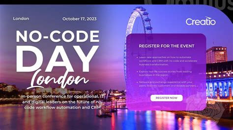 Dont Miss Out And Sign Up For Creatio No Code Day In London An In