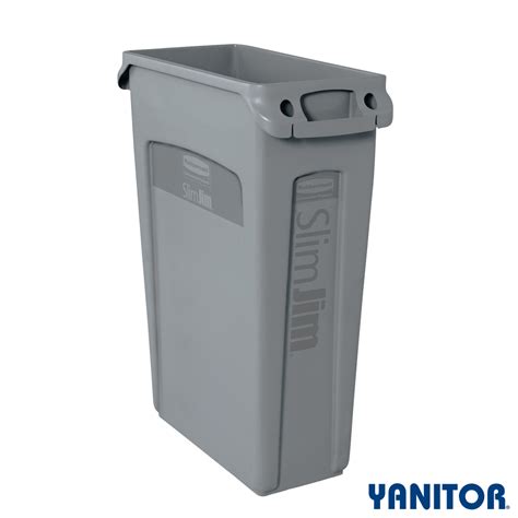Contenedor Slim Jim 23 Gal Con Canales Y Manejera Gris
