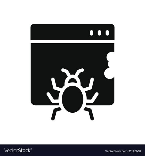 Cyber Security Concept Web Page With Bug Malware Vector Image
