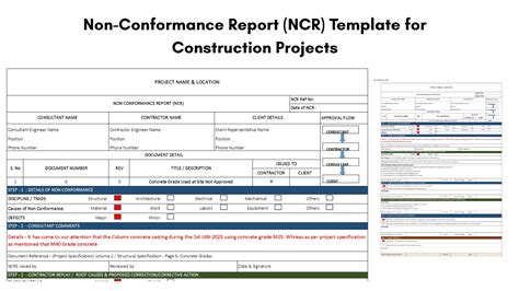 Non Conformance Report Ncr Template For Construction Projects