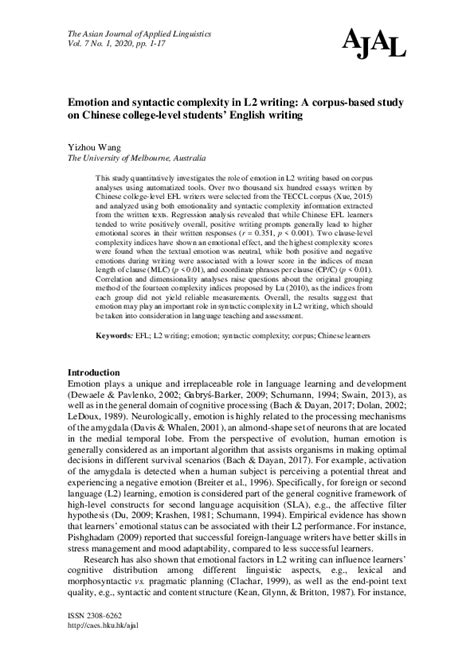 pdf emotion and syntactic complexity in l2 writing a corpus based