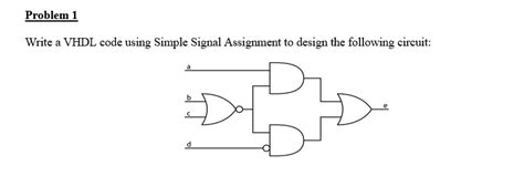 Solved Problem 1 Write A Vhdl Code Using Simple Signal
