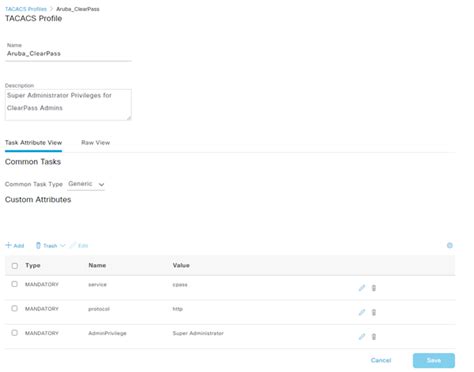 cppm adminui via cisco ise tacacs security