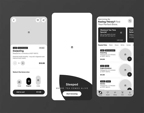 Steeped Mobile Wireframe Kit By Praneetha Doddi On Dribbble