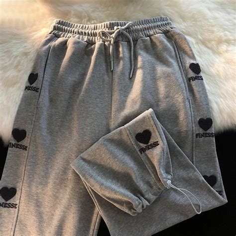 Heart Embroidery Sweatpants Juneptune