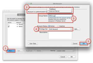FileMaker Server Open Directory DB Services