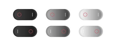 현대 스위치 아이콘 낮과 밤 Onoff 버튼 웹 Ui 디자인 컨셉 사용자 패널 인터페이스 프리미엄 벡터