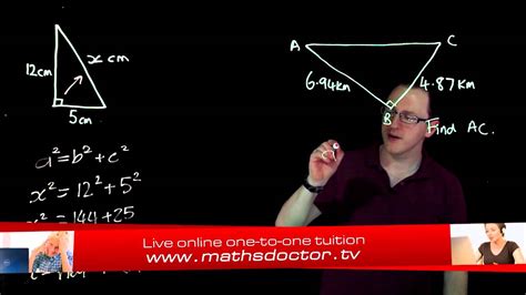 396 finding the hypotenuse using pythagoras youtube