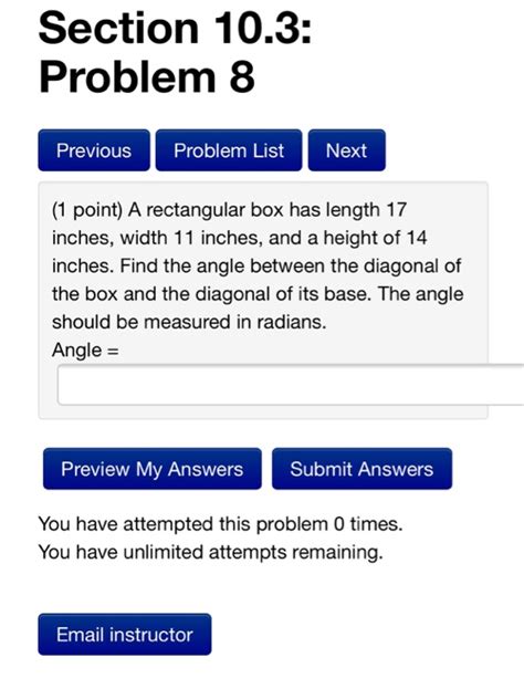 solved a rectangular box has length 17 inches width 11