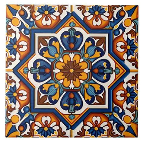 Traditional Spanish Mediterranean Decorative Ceramic Tile Zazzle