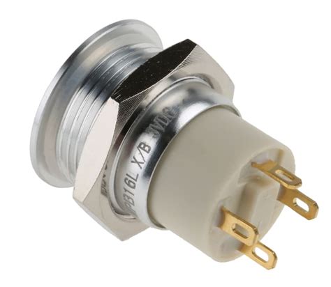 RS PRO RS PRO Illuminated Push Button Switch Latching Panel Mount 16mm Cutout SPST Blue