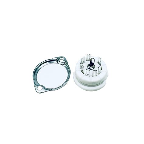 Ceramic 9 Pin Chassis Mount Socket W Bracket Tus9c2