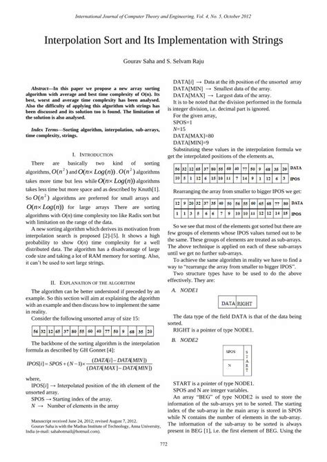 PDF Interpolation Sort And Its Implementation With StringsInterpolation Sort And Its