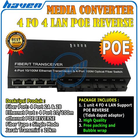 Jual Media Converter FO LAN SC RJ POE Mbps V Full Body Switch Fiber Optic