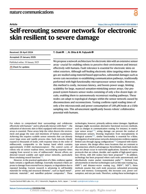 pdf self rerouting sensor network for electronic skin resilient to