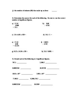 Sig Figs And Scientific Notation Practice By Kristin Hanekamp TPT