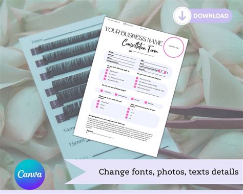 Lash Consent Form Lash Extension Consent Form Lash Client Etsy