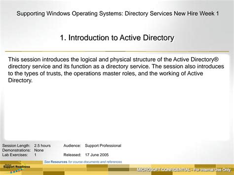 SOLUTION: W01m01 introduction to active directory - Studypool