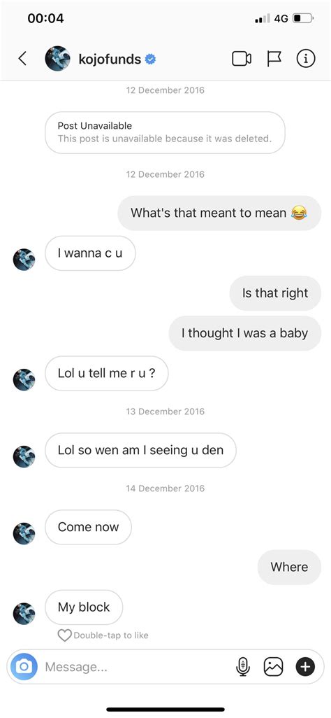 Uk Rapper Kojo Funds Instagram Dms Chatting Up 15 Year Old Girl Have Been Leaked