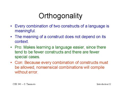 Orthogonality