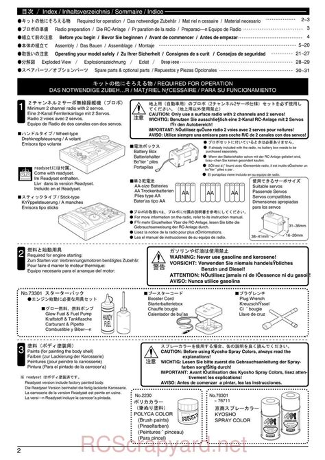 Kyosho GP Ultima RB Racing Sports 31092 Manual RCScrapyard Radio Controlled Model Archive