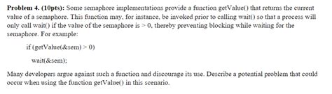 solved problem 4 10pts some semaphore implementations