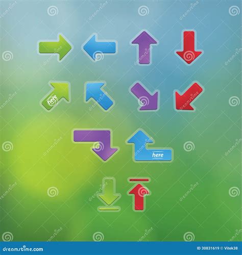 Basic Vector Arrows Beveled Vector Buttons In Modern Design Stock Vector Illustration Of