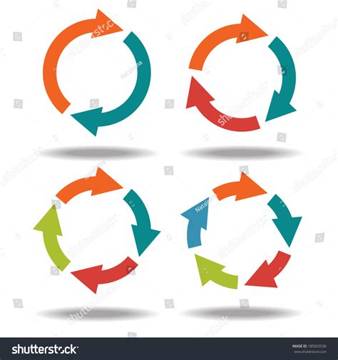 Set Icons Circle Arrows Isolated On Stock Illustration