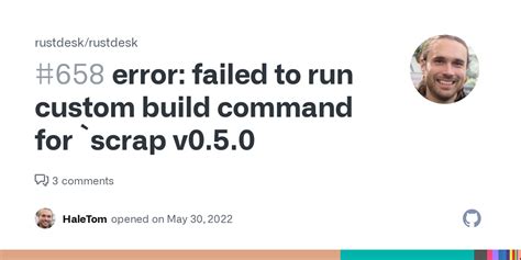 Error Failed To Run Custom Build Command For `scrap V050 · Issue