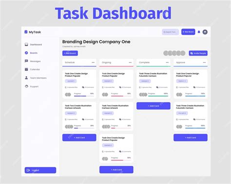 Premium Vector Task Schedule Dashboard Ui Kit