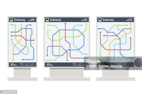평평한 지하철 또는 지하철 지도는 흰색 배경에 고립되어 있습니다 지하 길 가상의 지하철 지도 지하철 철도에 대한 스톡 벡터 아트 및 기타 이미지 Istock