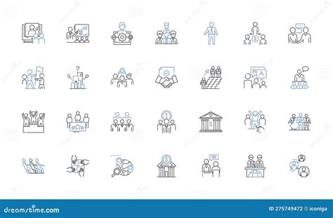 Expansion Model Line Icons Collection Growth Scaling Development