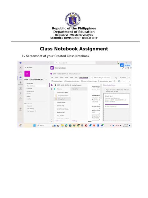 Class Notebook Assignment Ices Modina Pdf