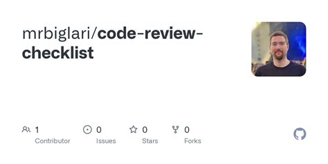 GitHub Mrbiglari Code Review Checklist